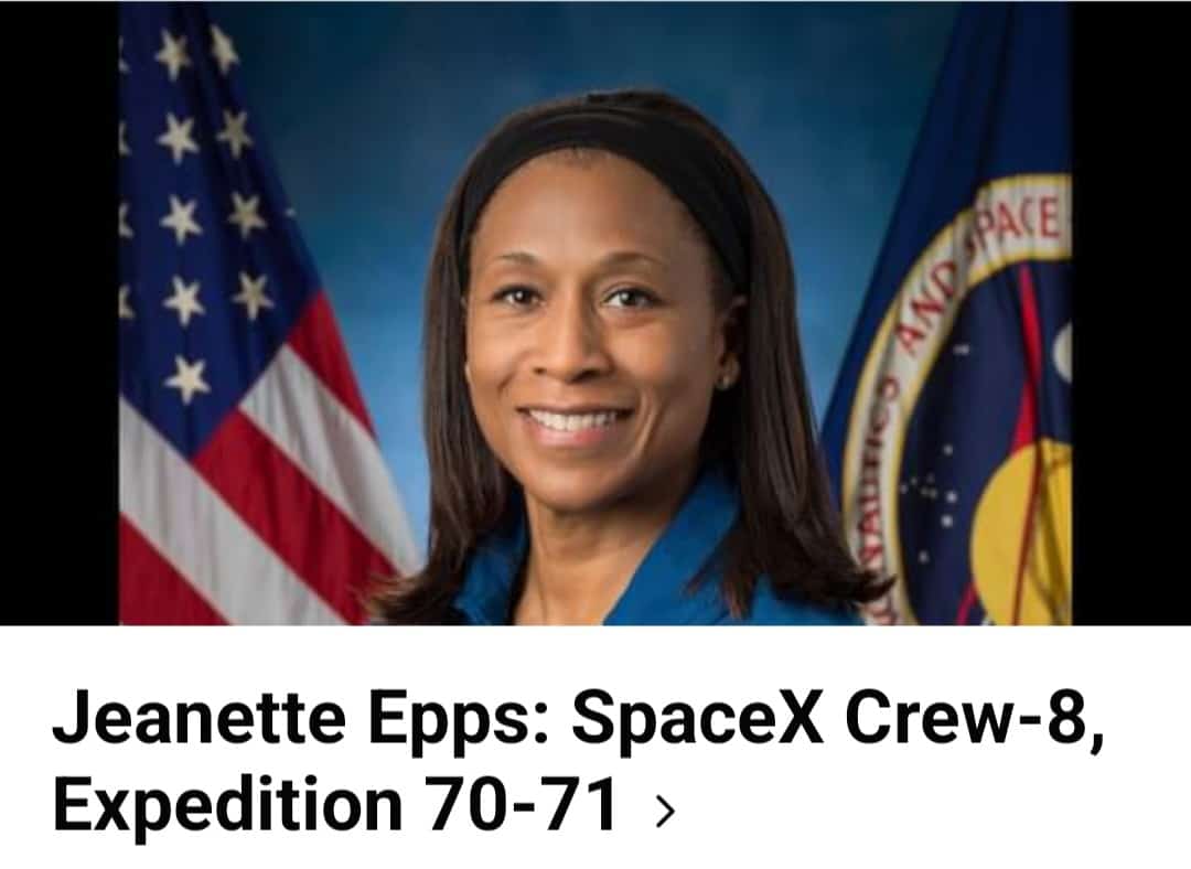 My friend Jeanette Epps, Astronaut at NASA, is floating in the ISS ...